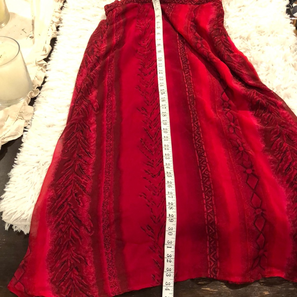 Beautiful Sheer Red Outfit With Scarf - Gem